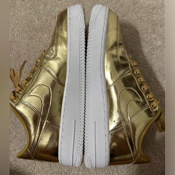 Nike | Shoes | Gold Metallic Nike Air Force Sneakers Shoes Size 1 Women ...